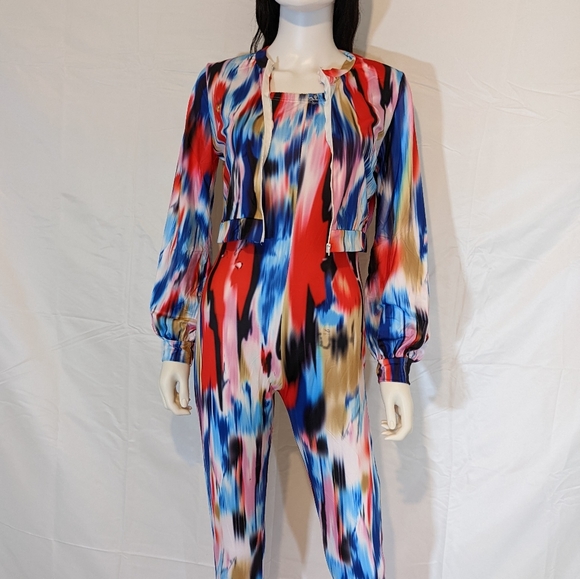 Pants & Jumpsuits | Multi Colored Tube Top Jumpsuit | Poshmark